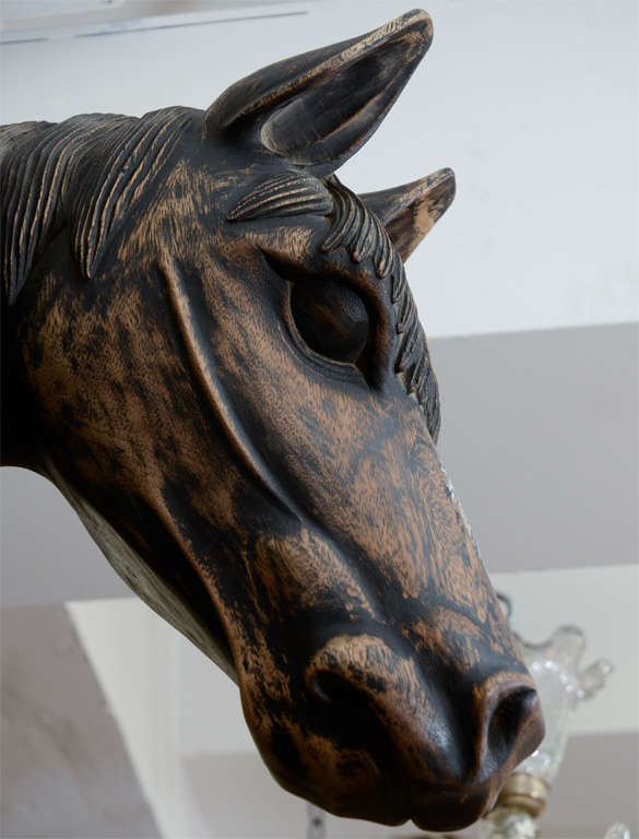 Antique Carved Wooden Horse Head Trade Sign – NYC MODERN