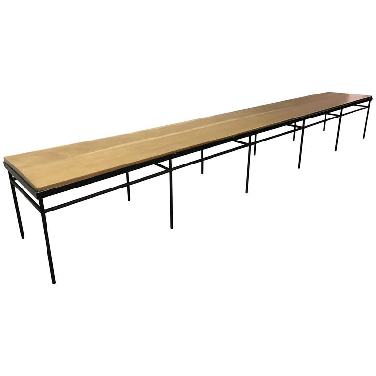 Monumental Iron and Wood Bench Attributed to Paul McCobb – NYC MODERN